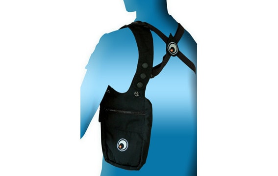 Black Cotton Shoulder Holster Bag With Multiple Zip Pockets. Under-arm ...