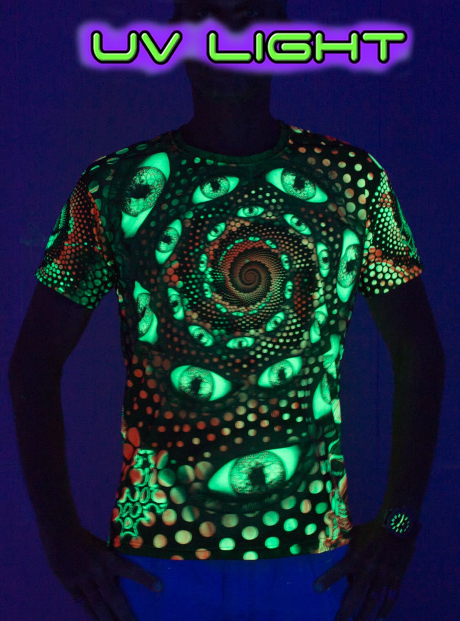 Psychedelic T Shirt 'LSD Party'. UV Active Trippy T | Etsy