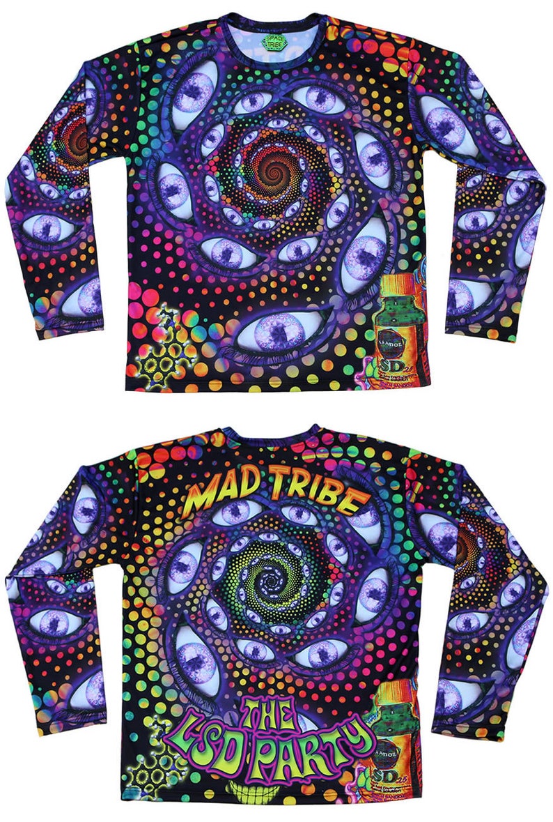 Psychedelic Long Sleeve T-shirt 'LSD Party' by Mad | Etsy