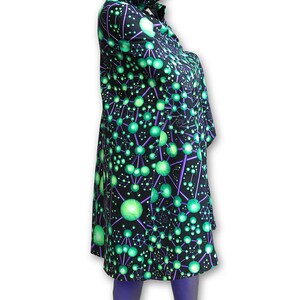Pixie Hood Cape 'atomic Alien'. UV Active Cloak With Hood. Psychedelic ...