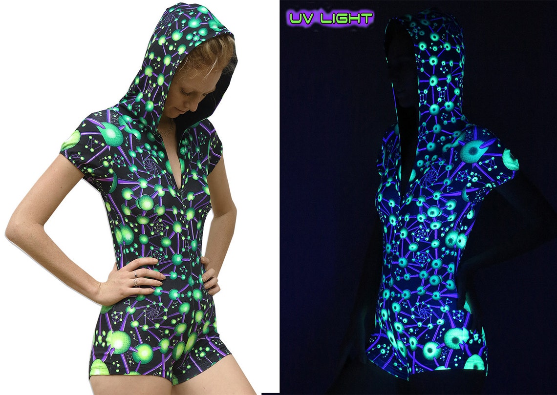 Psychedelic Bodysuit 'atomic Alien' Psy Clothing Goa | Etsy