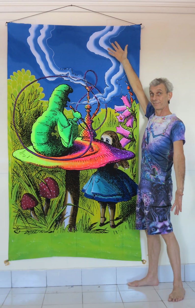 Psychedelic Tapestry 'alice in Wonderland'. UV - Etsy Canada