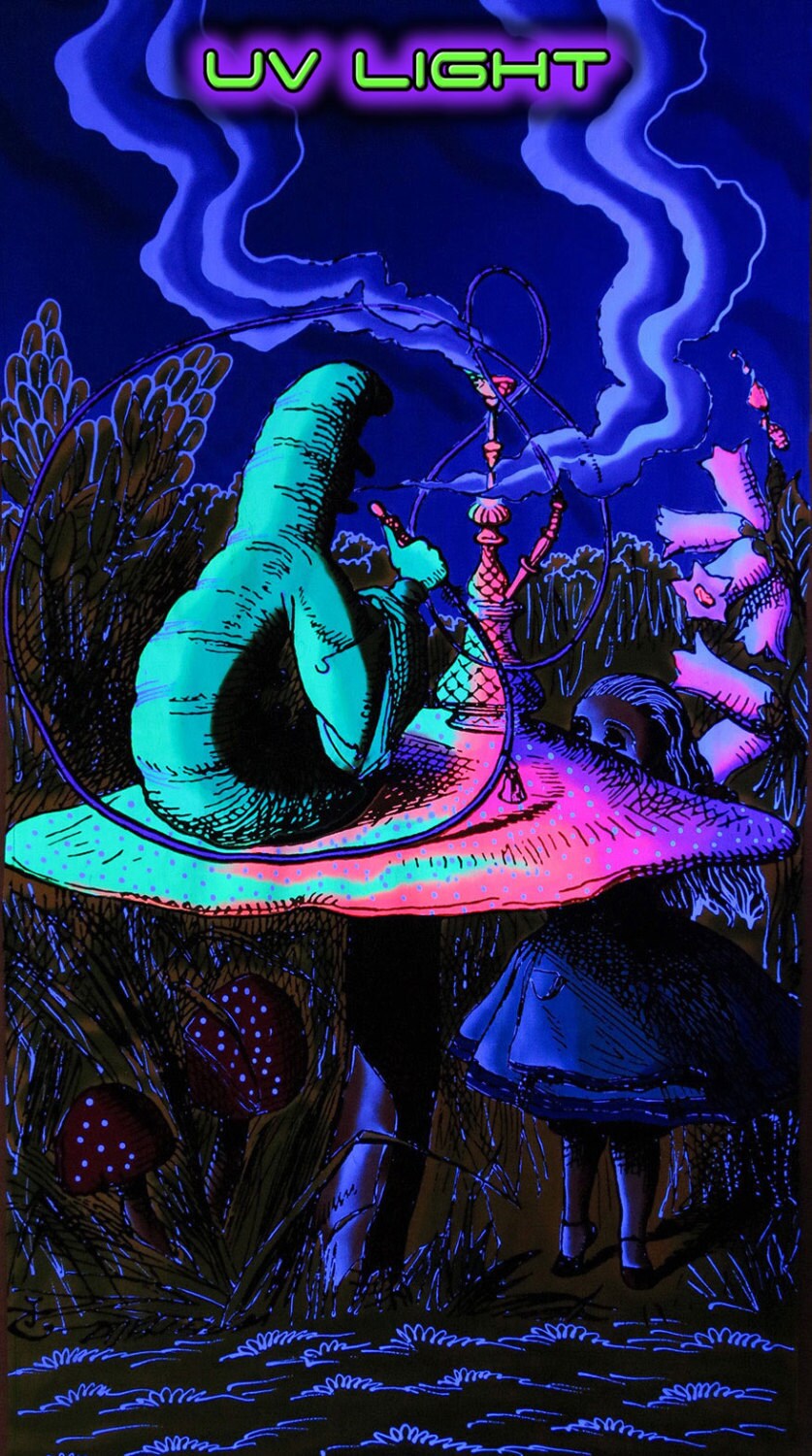 Psychedelic Tapestry 'alice in Wonderland'. UV - Etsy