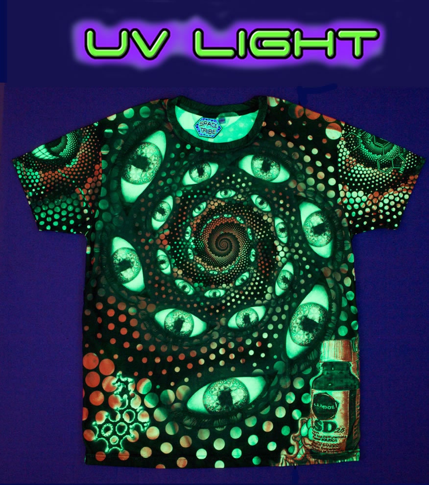 Psychedelic T Shirt 'LSD Party'. UV Active Trippy T - Etsy