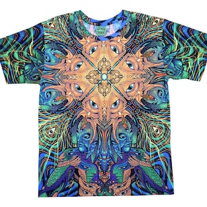 Psychedelic T Shirt, 'polymorph'. Goa Clothing, UV Active Psy Trance ...