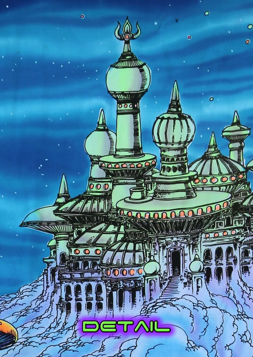 Trippy wall art 'Cloud Temple'. Psychedelic tapestry - Etsy Polska