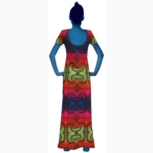 Psychedelic Dress 'rainbow Fractal'. Full Length Dress, UV Active ...