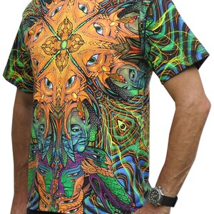 Psychedelic T Shirt, 'polymorph'. Goa Clothing, UV Active Psy Trance ...