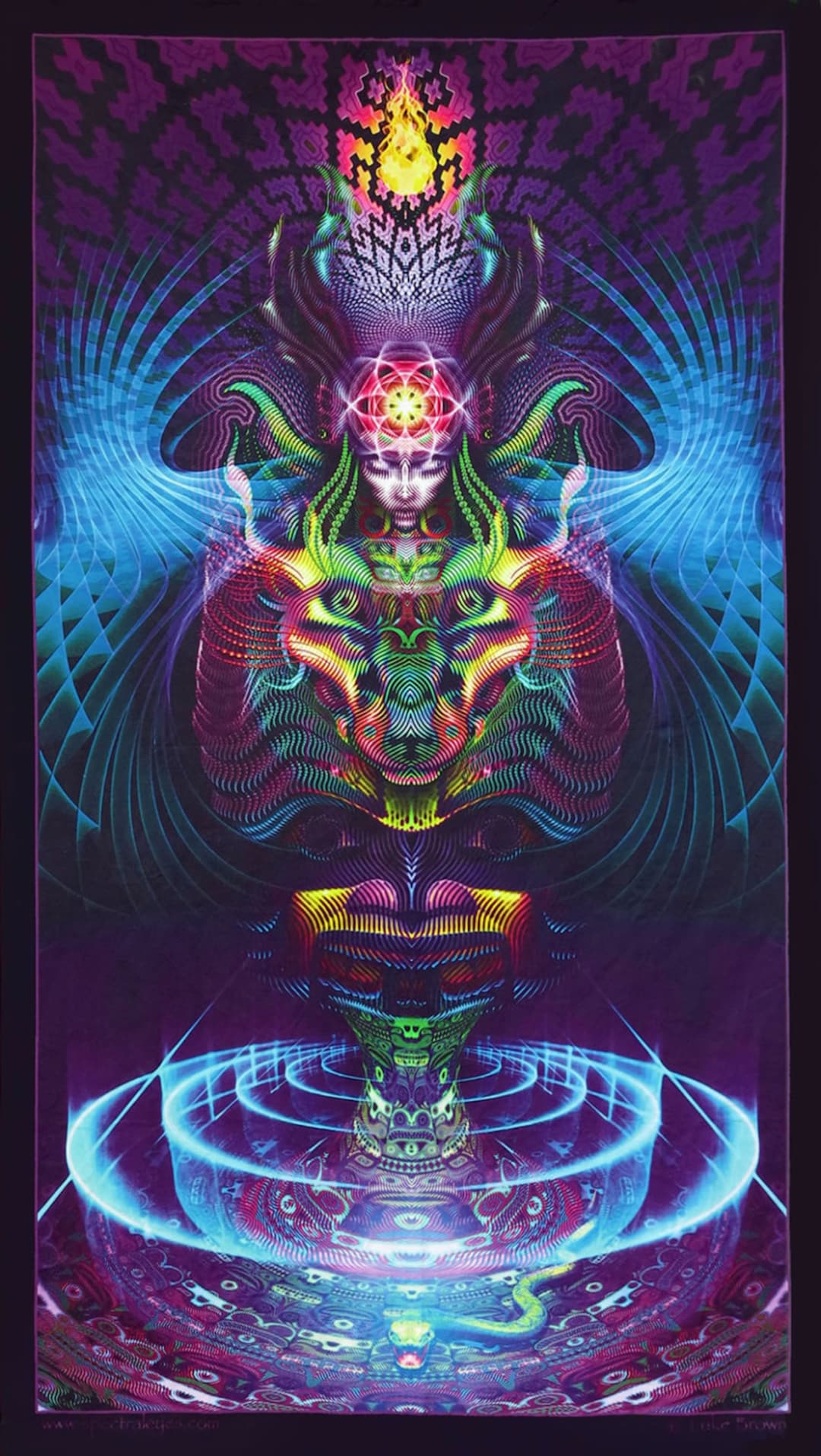 Trippy Wall Hanging, Psychedelic Tapestry, 'full Foxy'. Digital Print ...