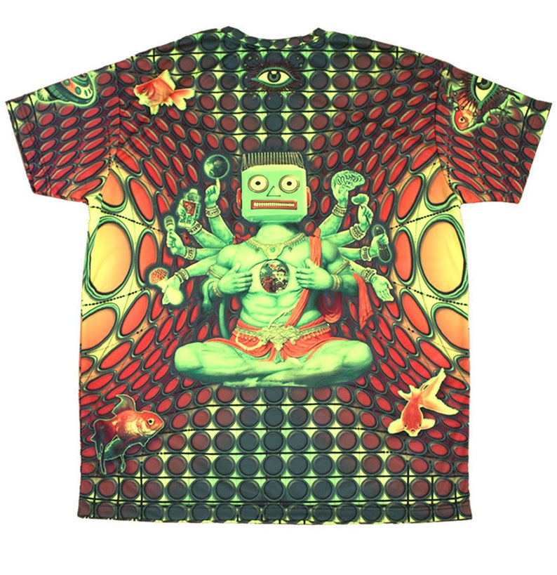 Psychedelic T shirt 'Fake Guru'. UV active Trippy T | Etsy