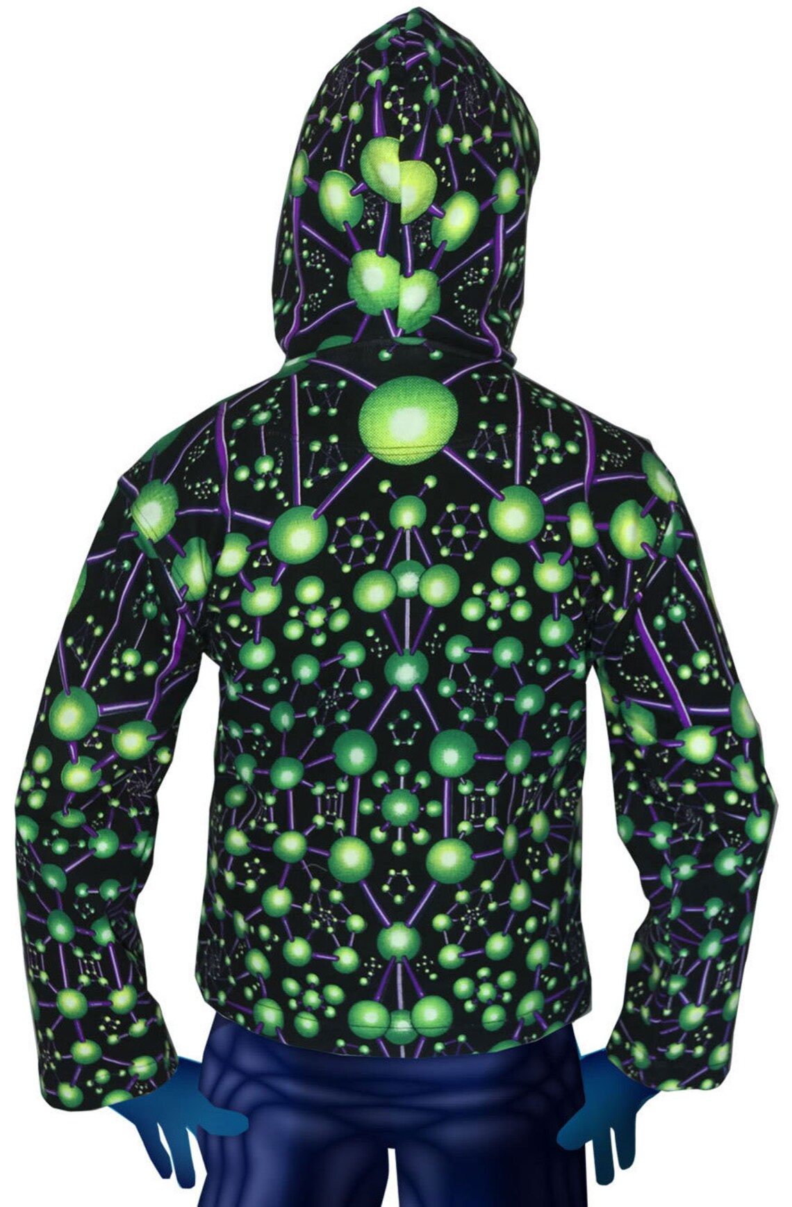 Psychedelic Hoodie 'atomic Alien'. UV Active Festival - Etsy