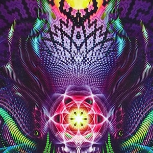 Trippy Wall Hanging, Psychedelic Tapestry, 'full Foxy'. Digital Print ...