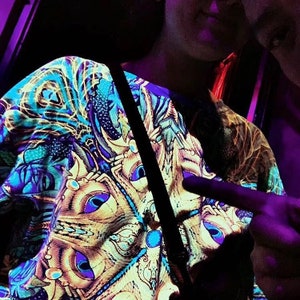 Psychedelic T Shirt, 'polymorph'. Goa Clothing, UV Active Psy Trance ...