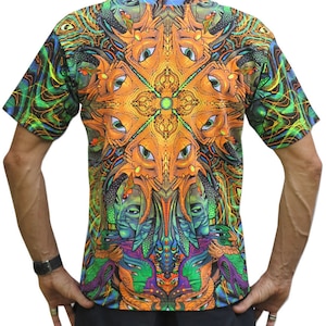 Psychedelic T Shirt, 'polymorph'. Goa Clothing, UV Active Psy Trance ...