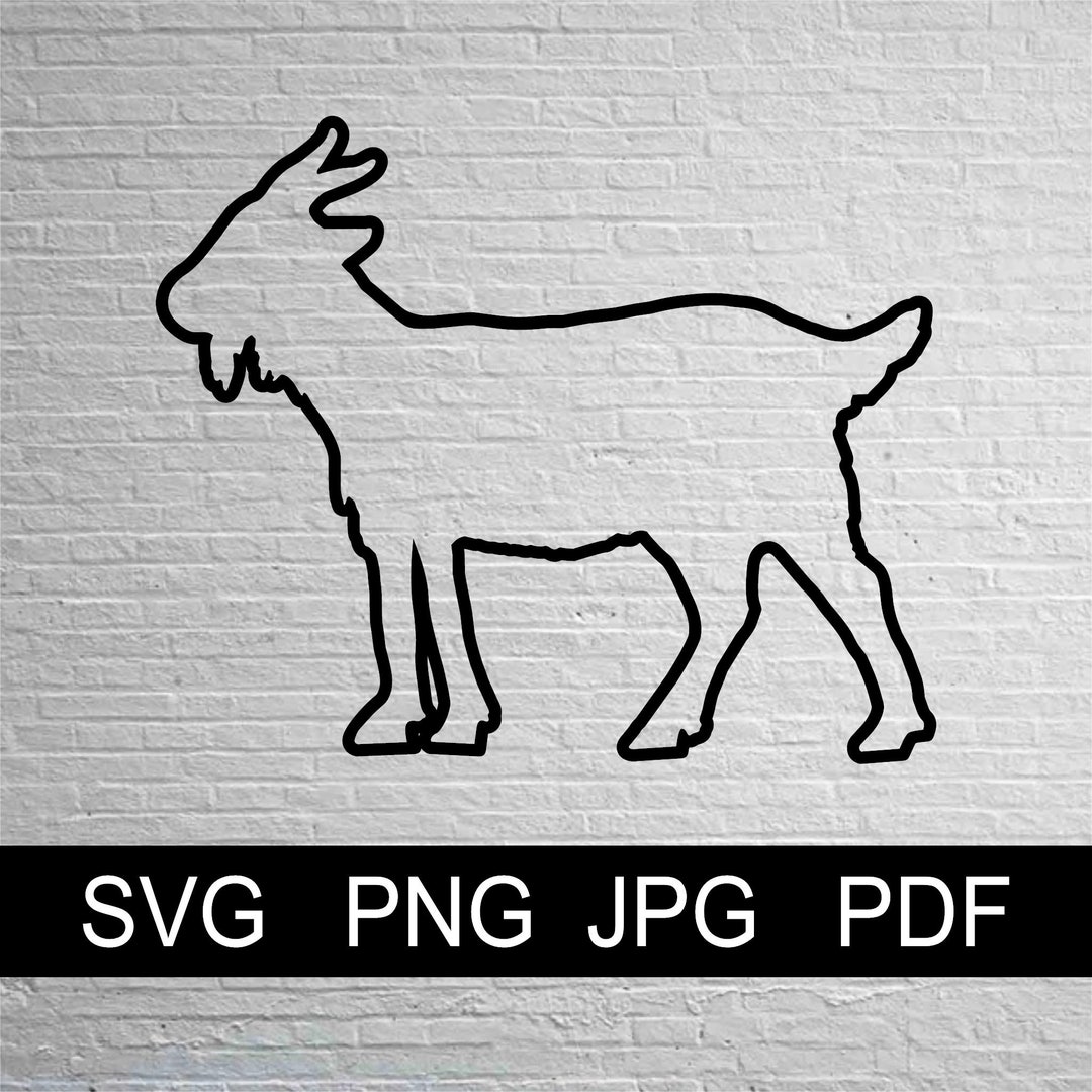 Vector Goat Outline Silhouette Design - SVG Png Jpg Pdf Studio, Studio3 ...