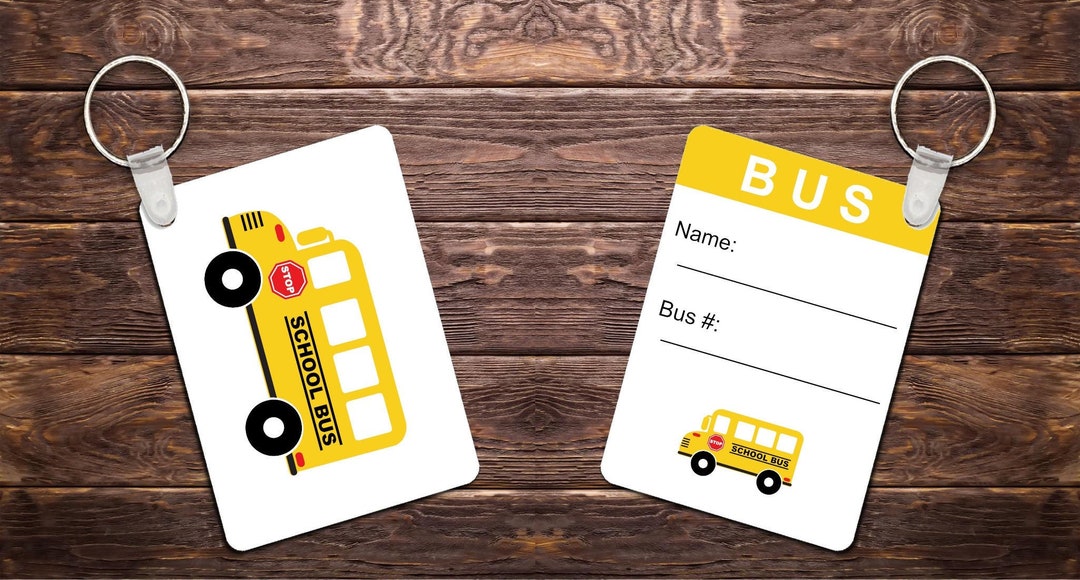 Bus Rider ID Tag Child's Back Pack Tag, Double Sided, School Bag ...