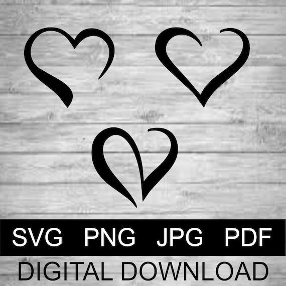 Vector Hearts 3 Designs SVG Png Jpg Pdf Studio Studio3 - Etsy