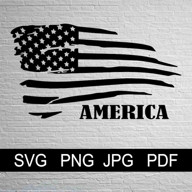 Vector American Rustic Waving Flag SVG Png Jpg Pdf Studio - Etsy