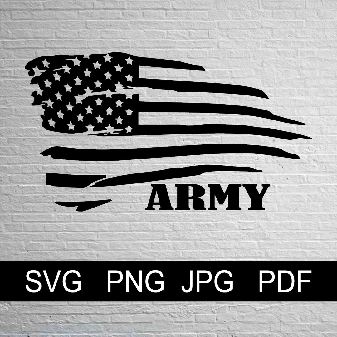 Vector Army Rustic Waving Flag - SVG, Png Jpg Pdf Studio, Studio3 ...