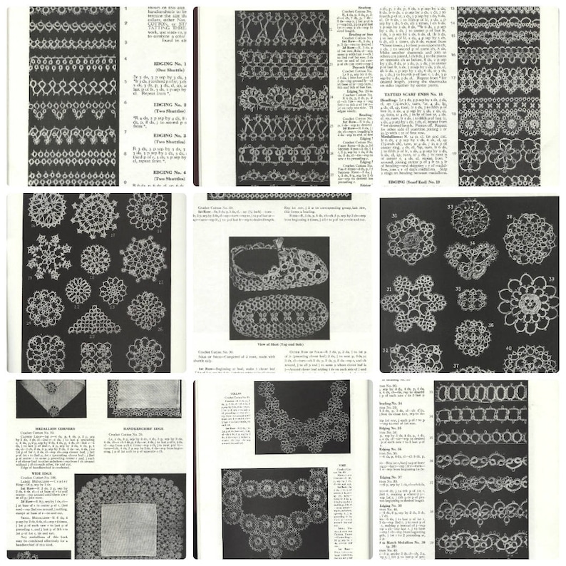 Tatting Lace Book Tatting Pattern Doily of Tat Tatting Pattern Book ...