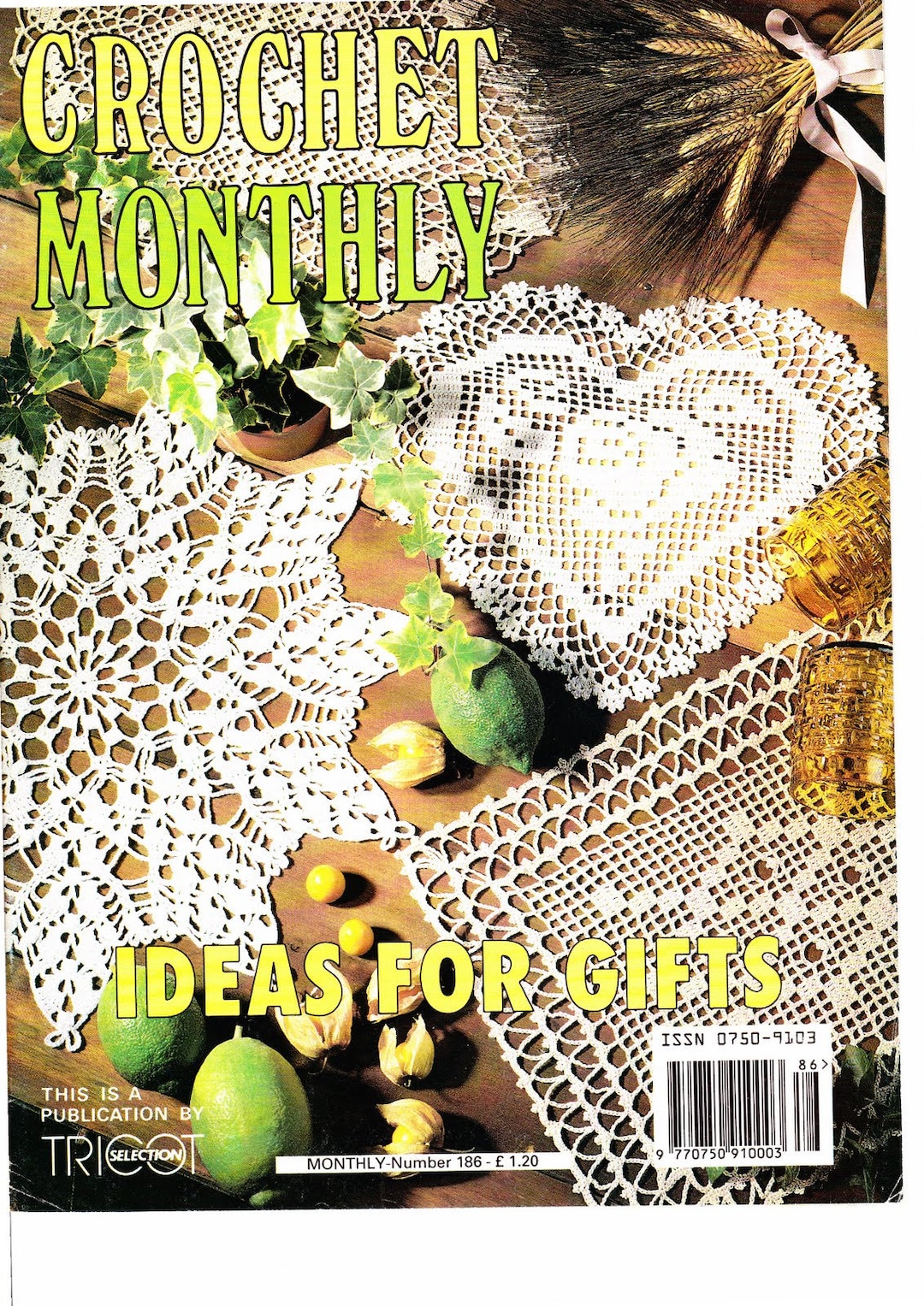 Crochet Monthly 186 | Crochet Book | Crochet Doilies Magazine | Doily ...