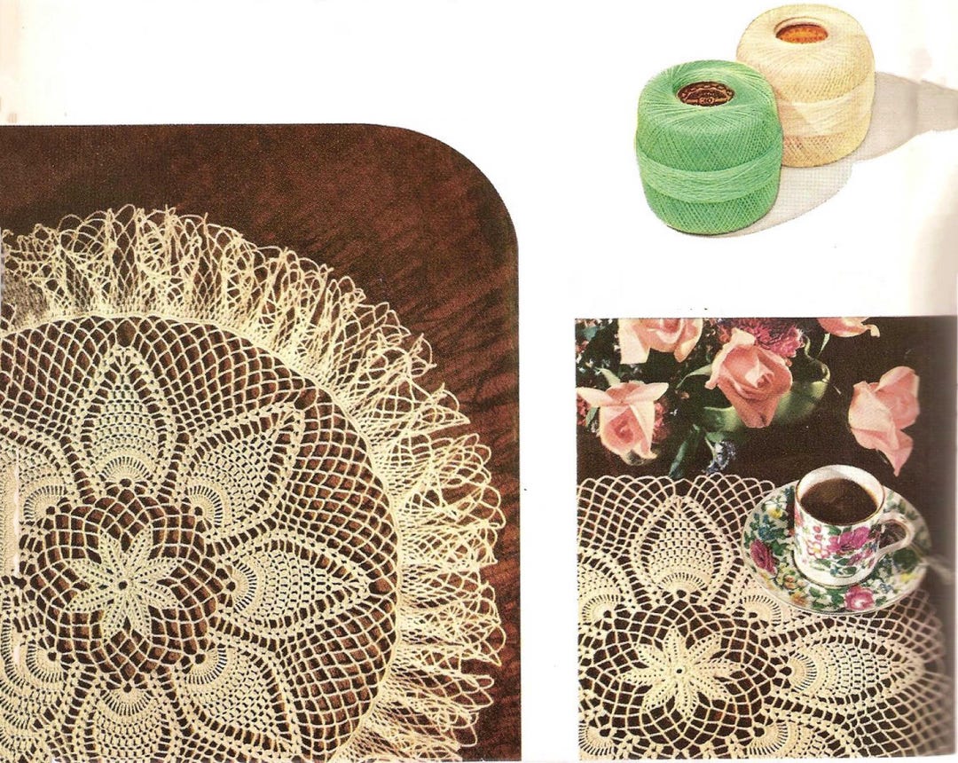 50s Vintage Doily Pattern Crochet Vintage Lace Doily Pdf File Pineapple ...