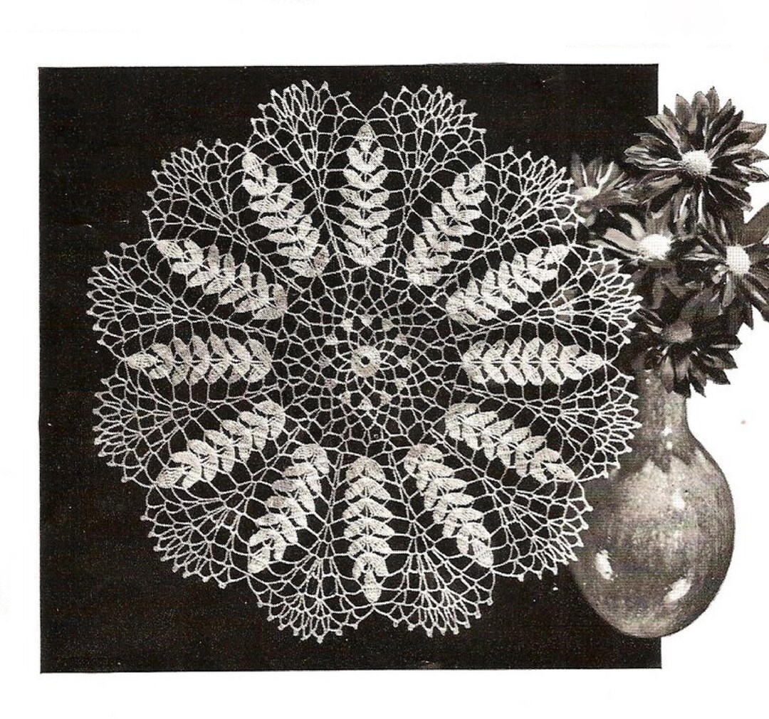 50s Vintage Doily Pattern Crochet Vintage Lace Doily Pdf File Pineapple ...