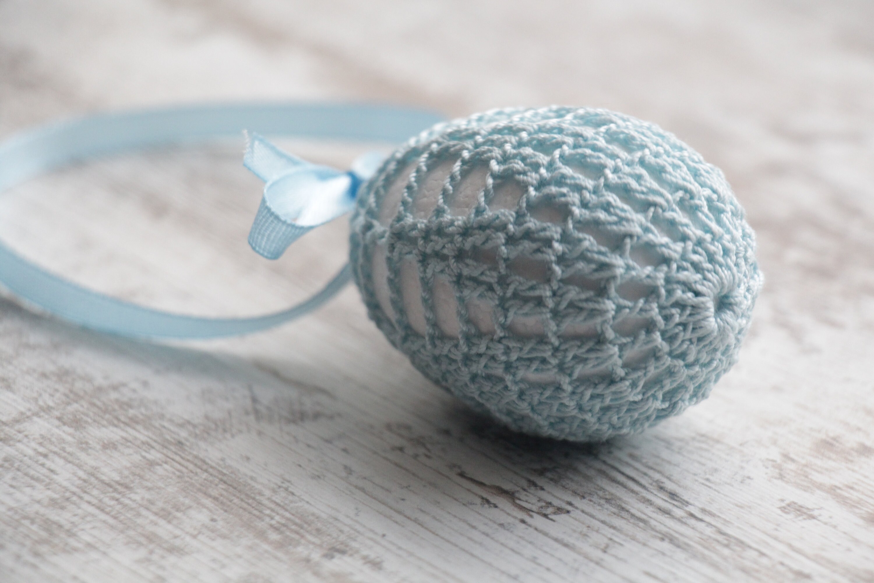 Set of 4 Hanging Easter Eggs Crochet Easter Eggs Light Blue | Etsy