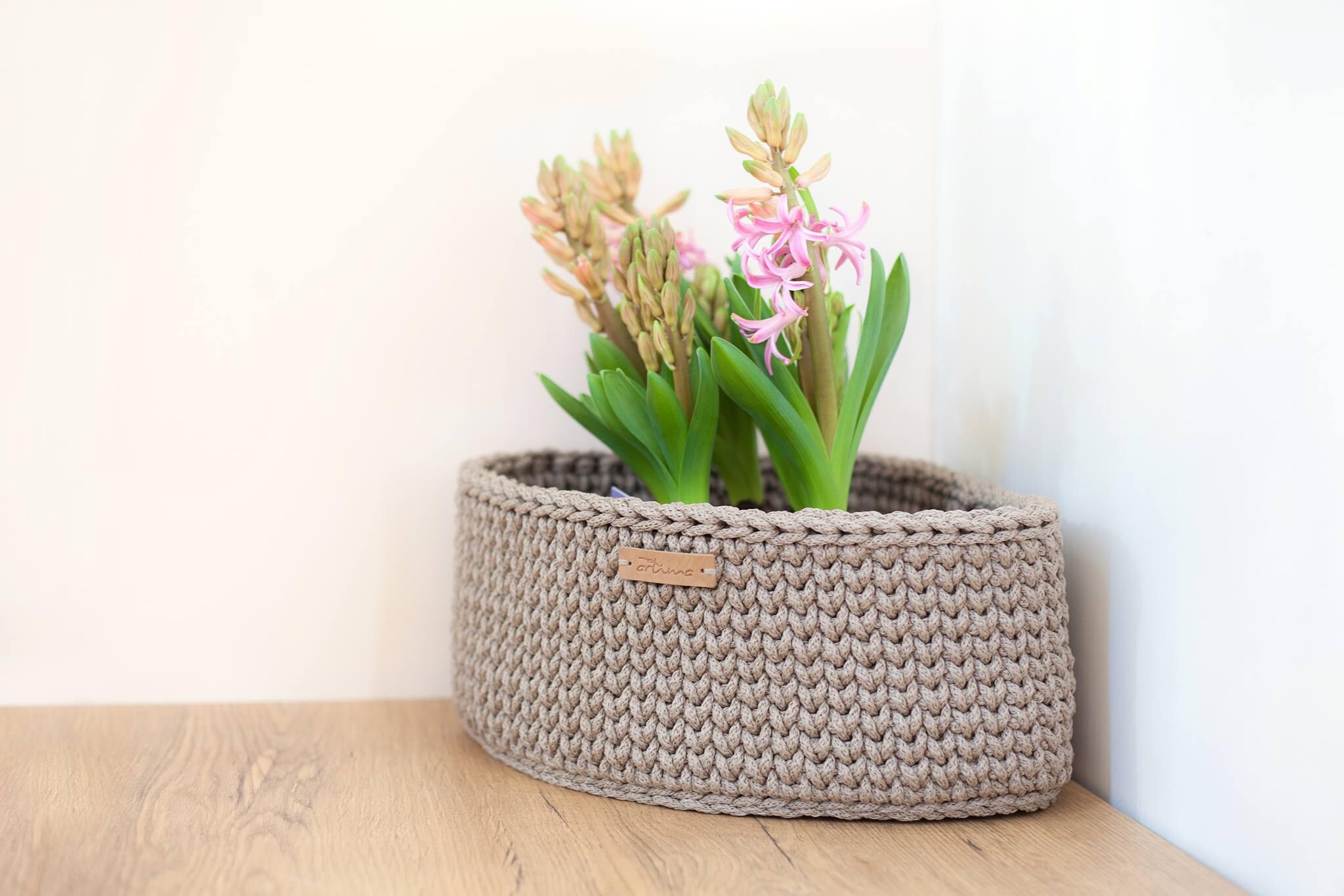 Triangle Crochet Basket/corner Basket/handy - Etsy