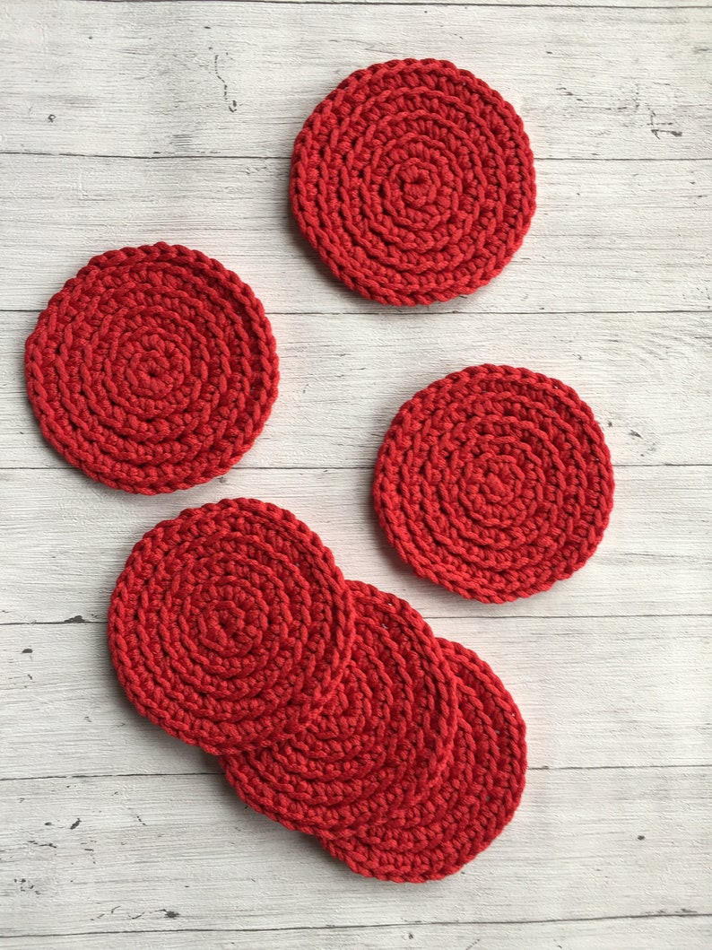 Red cup coasters Christmas coasters Crochet coffee coasters | Etsy