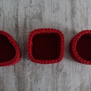 Red Small Triangle Basket/crochet Christmas Decoration/christmas Gift ...