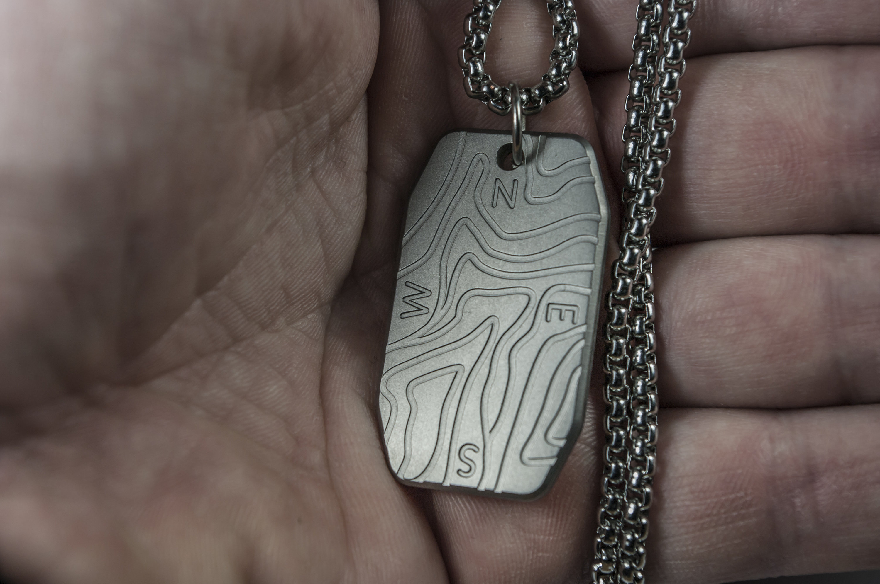 Carbon Fiber and Titanium Dog Tag Topographic Pendant Black Modern ...