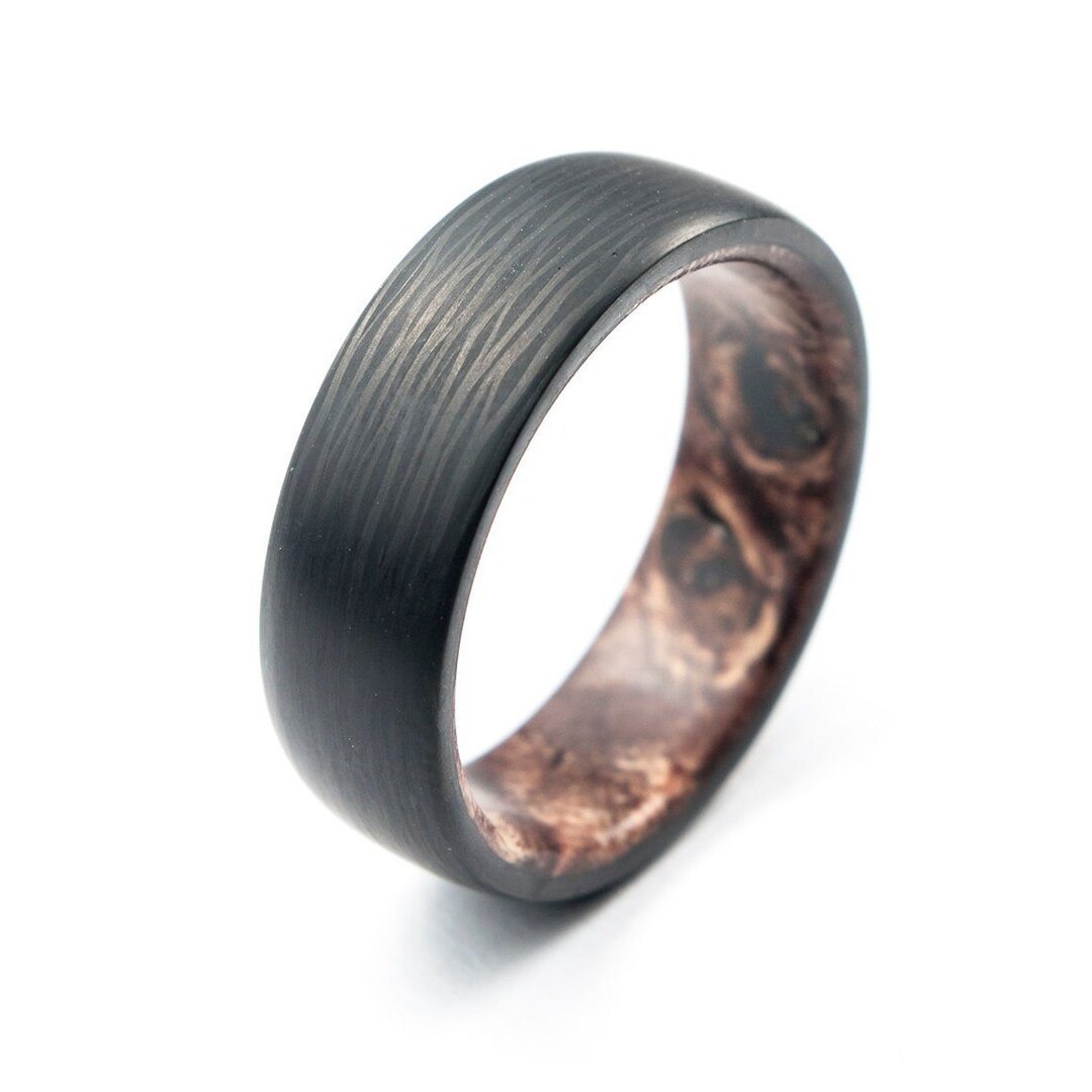 Poplar Minimalist Ring | Carbon Fiber Ring, Wood Ring, Wedding Ring ...