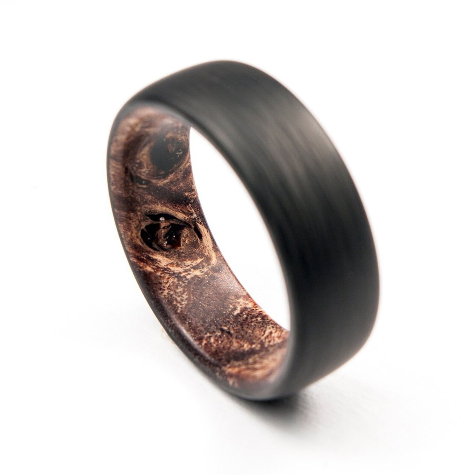 Poplar Minimalist Ring | Carbon Fiber Ring, Wood Ring, Wedding Ring ...