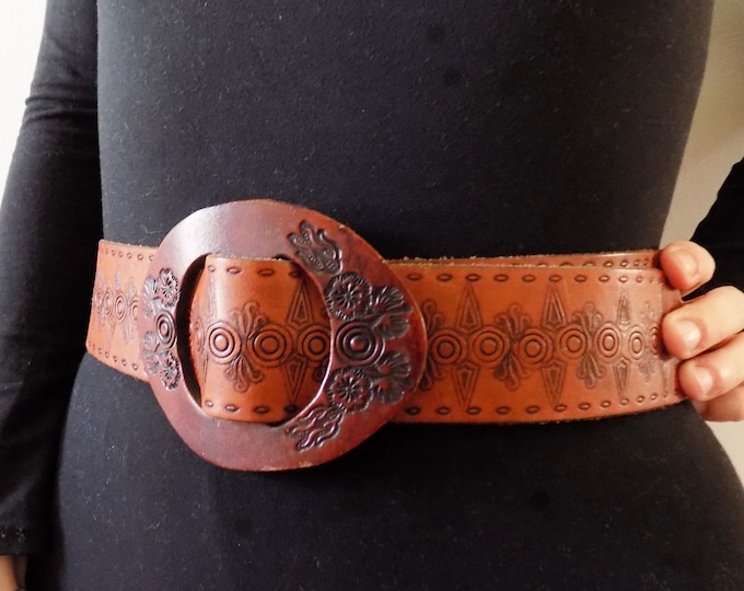 Vintage Leather Belt - Etsy