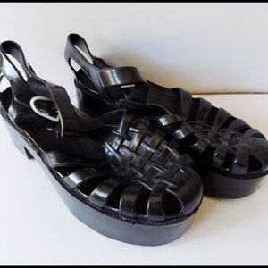 Vintage 90's Rubber Platform Sandals/goth Grunge Platform Sandals EU 39 ...