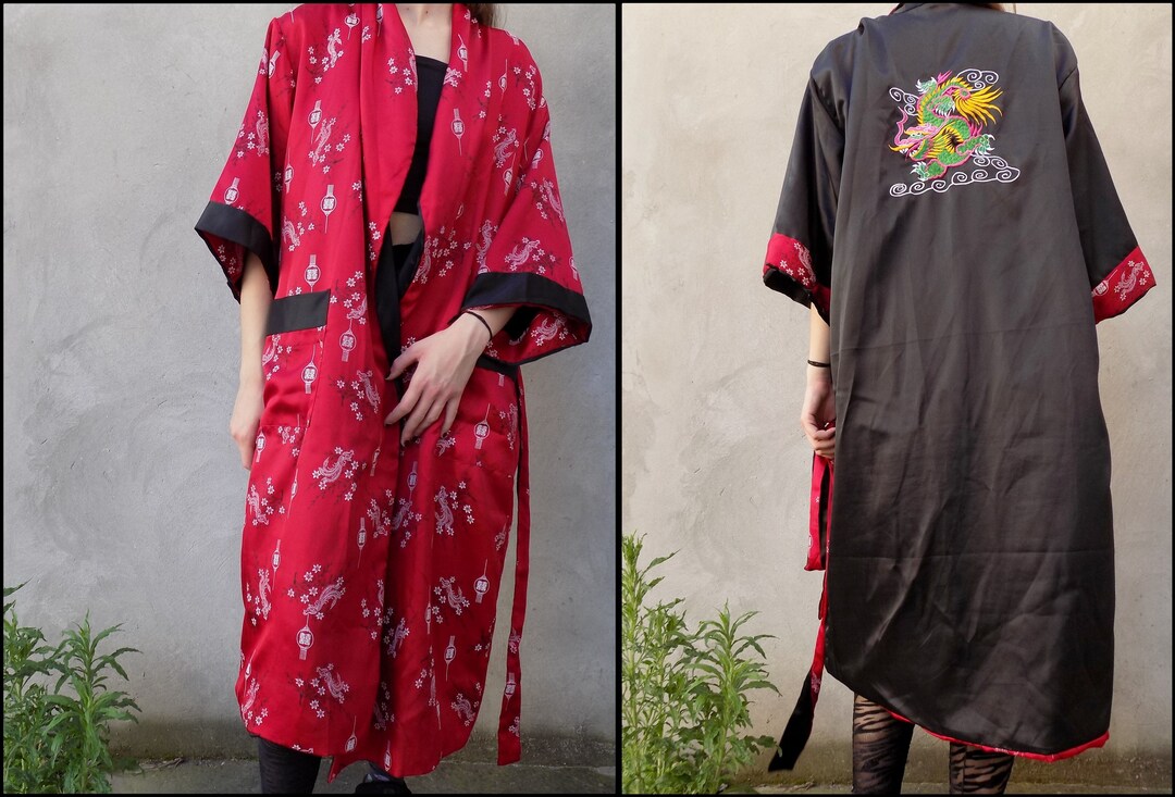 Vintage Two Faced Dragon Kimono - Etsy