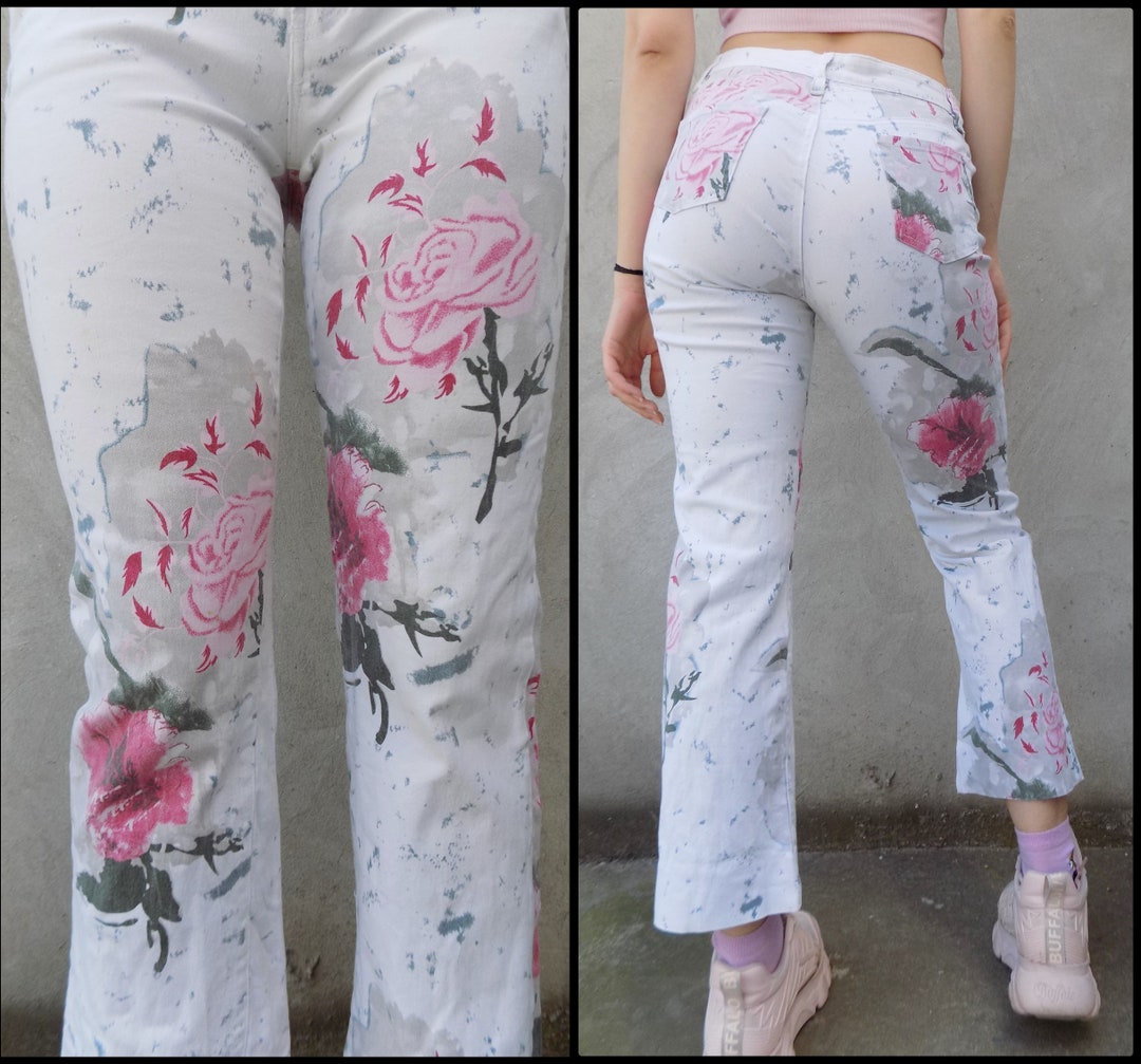 Vintage 00's Y2K Floral Print Pants - Etsy