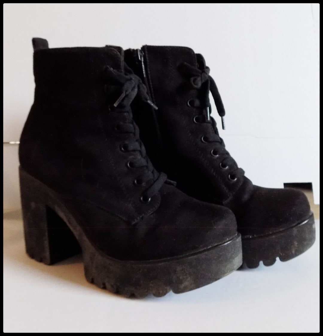 00's Style Black Goth Platforms - Etsy