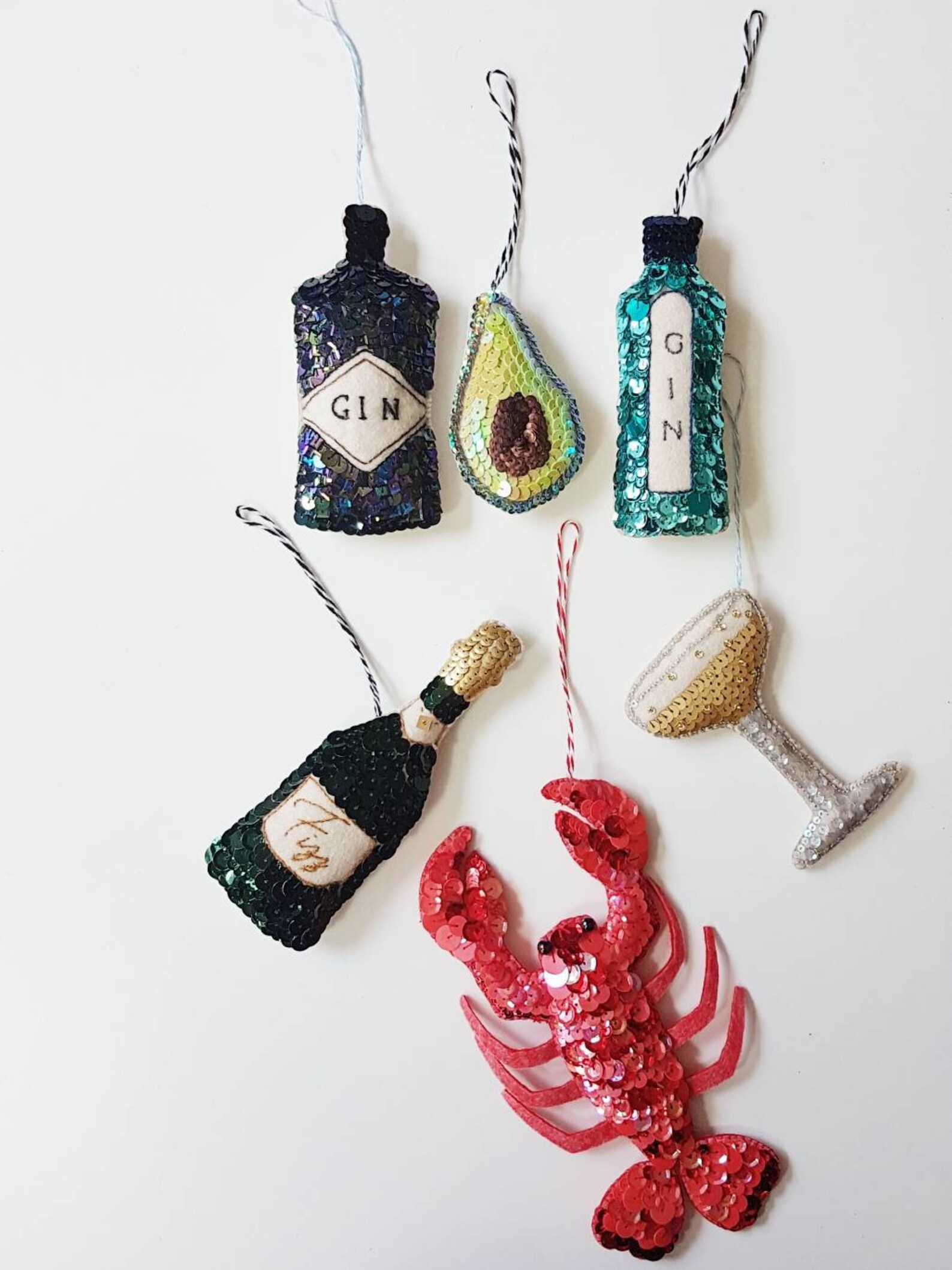 Luxury Heirloom Larry the Lobster Handmade Sequin Hanging Ornament ...