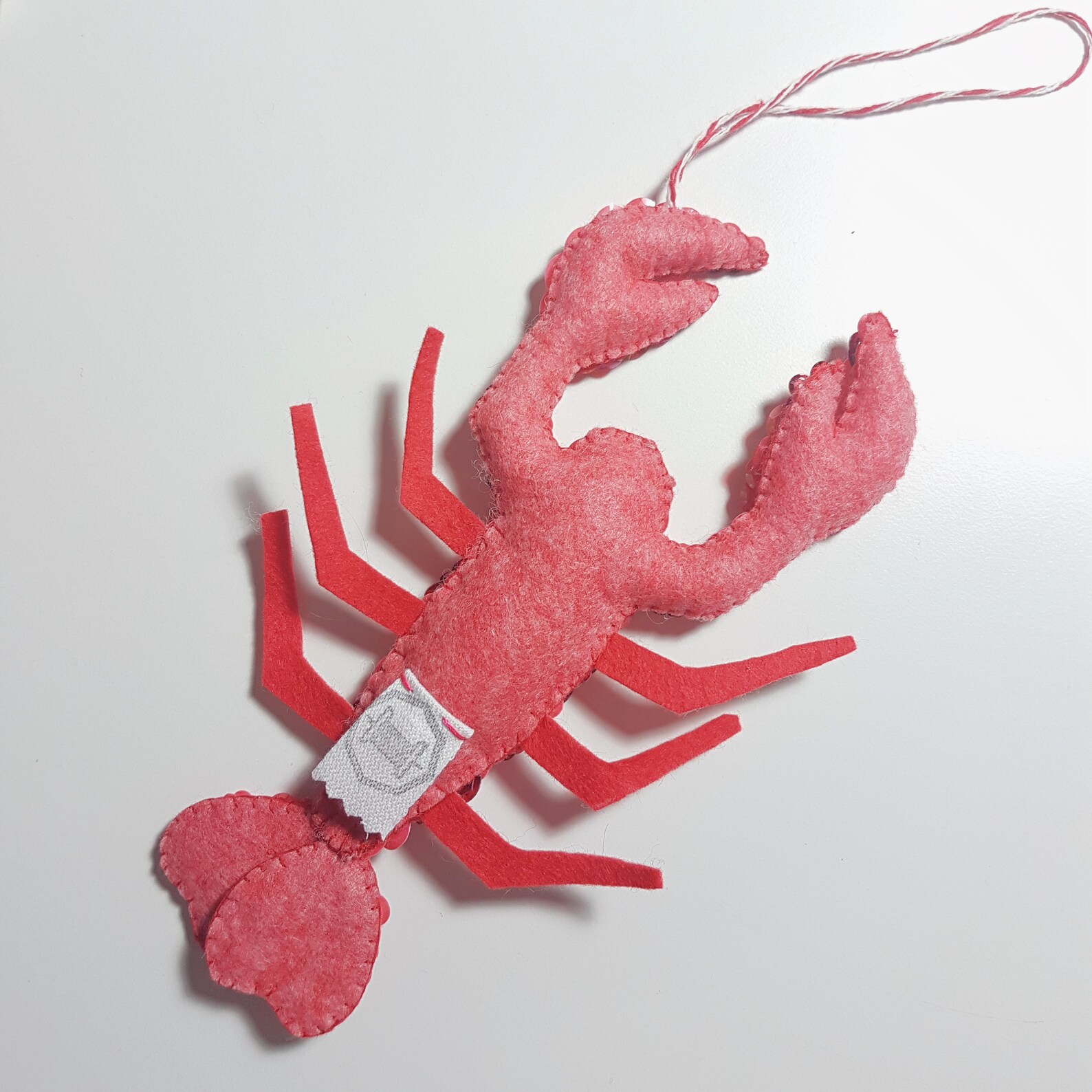 Luxury Heirloom Larry the Lobster Handmade Sequin Hanging Ornament ...