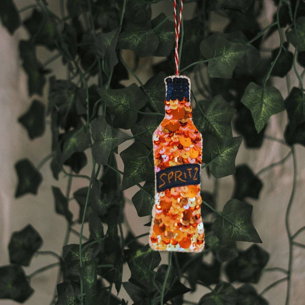 Spritz Sequin Hanging Ornament Hand Embroidered Christmas Decoration - Etsy