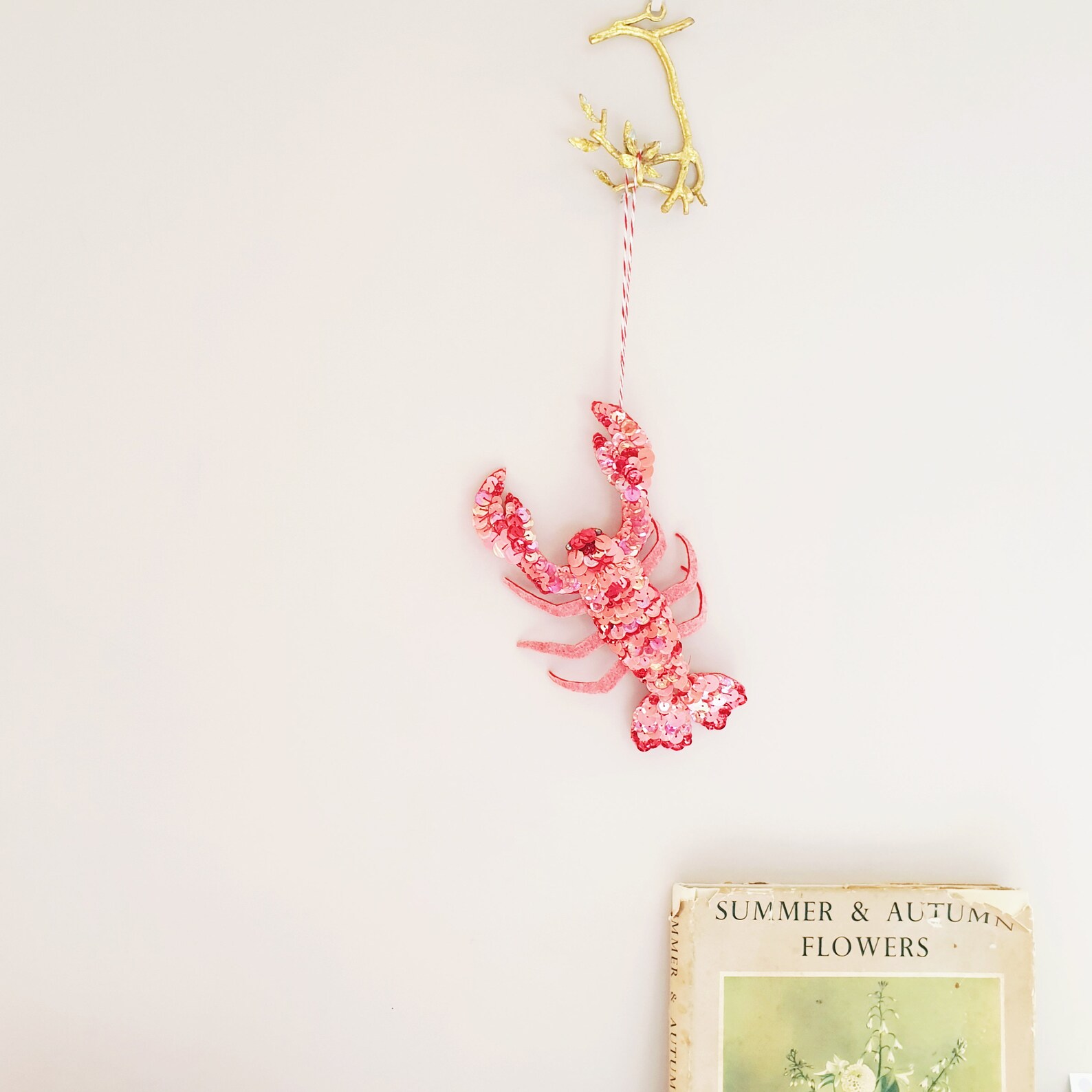 Luxury Heirloom Larry the Lobster Handmade Sequin Hanging Ornament ...