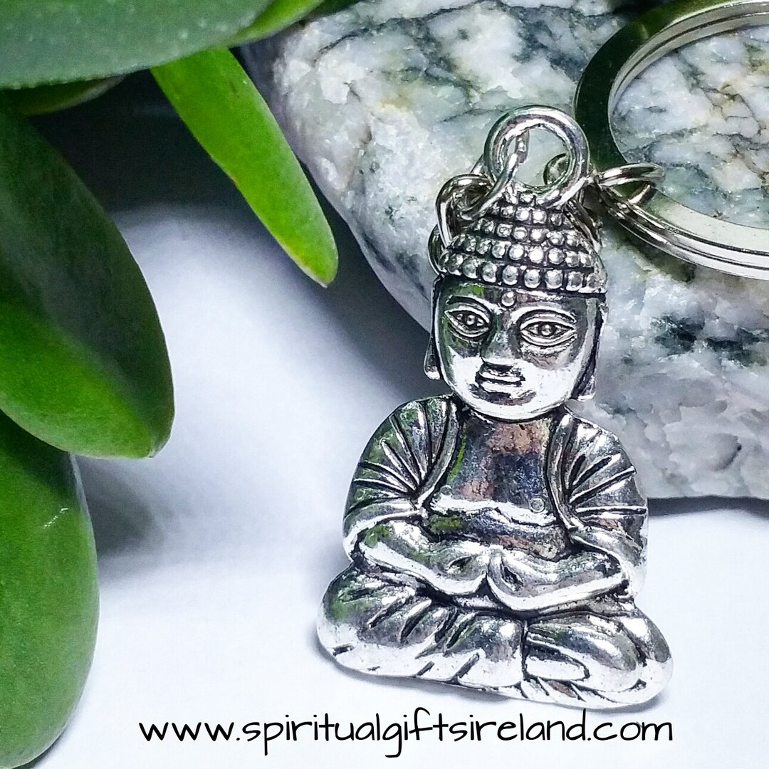 Buddha Keyring Silver Buddha Keychain, Keyrings for Him, Men, Unisex ...