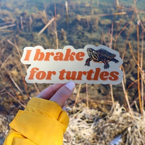 I Brake for Turtles Bumper Sticker | Turtle Sticker | Painted Turtle ...