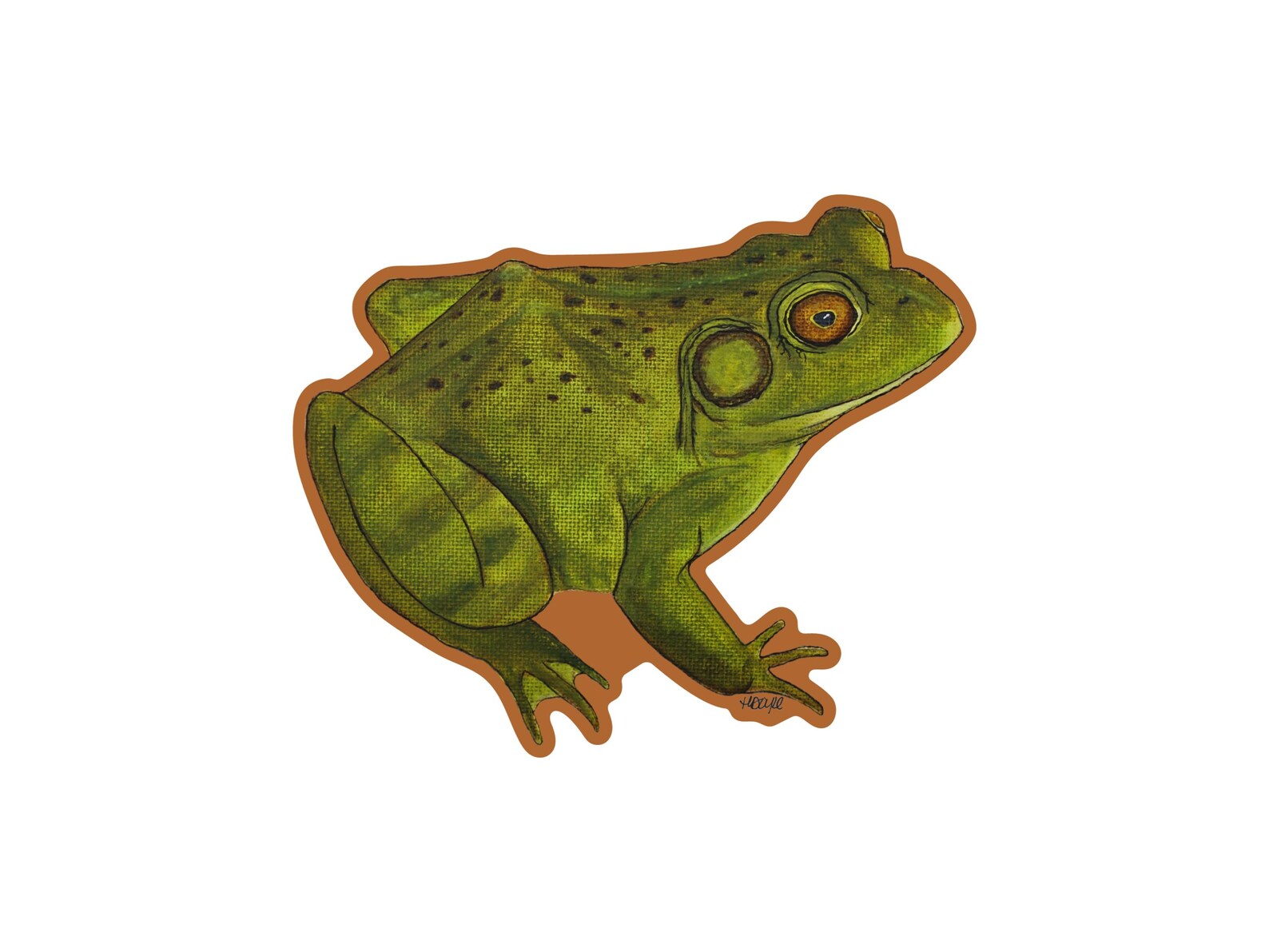 Bullfrog Vinyl Sticker | Waterproof Decal | Frog Sticker | Hand Painted ...