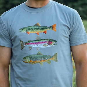 Trout Shirt | Trout T-shirt | Rainbow Trout Shirt | Fly Fishing Gifts ...