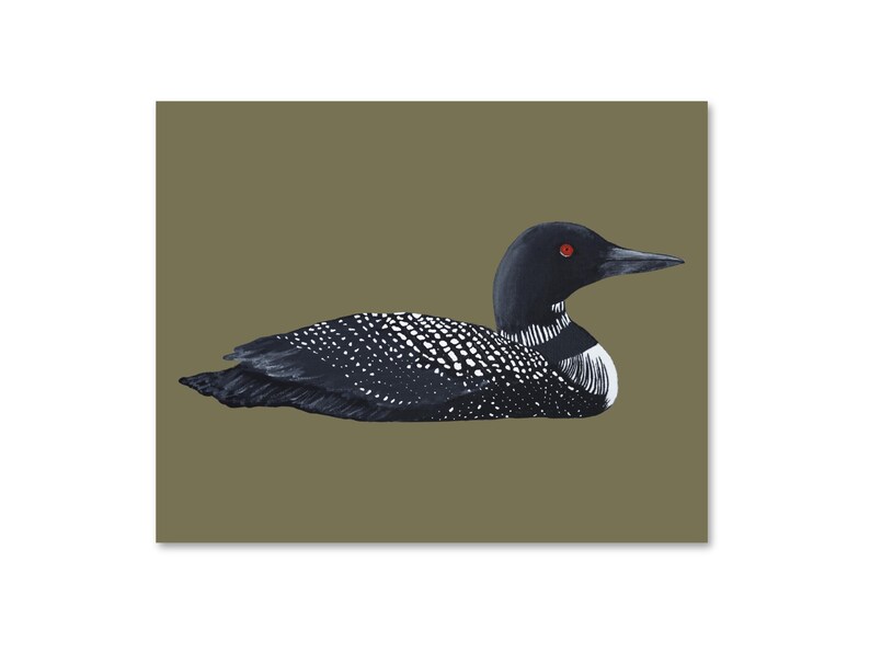 Common Loon Print | Common Loon Painting | Waterfowl Art | Lake Art ...