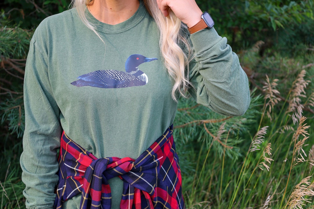 Common Loon Long Sleeve Tee | Loon Shirt | Bird Shirt | Lake Shirt ...