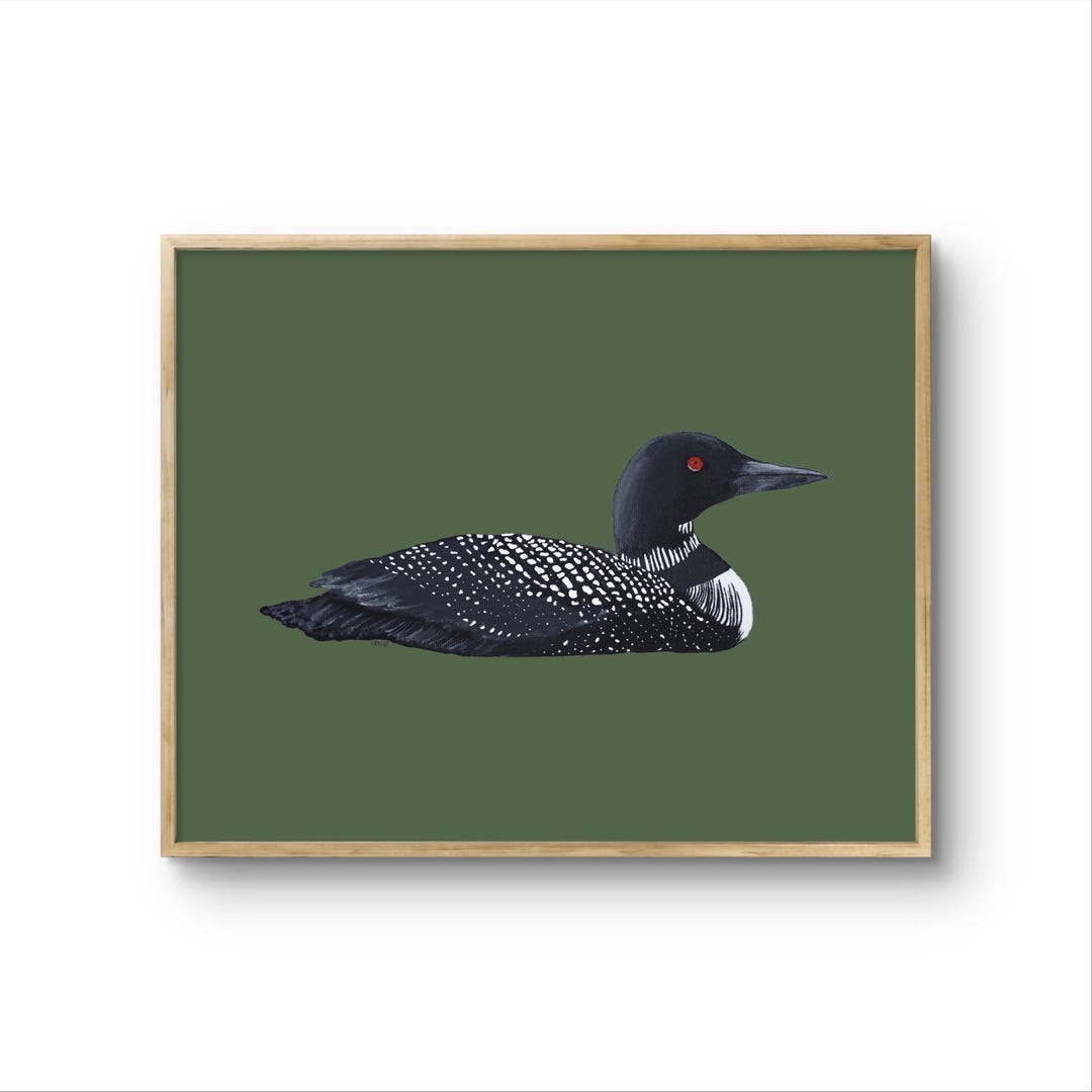 Common Loon Print | Common Loon Painting | Common Loon Art | Lake Art ...